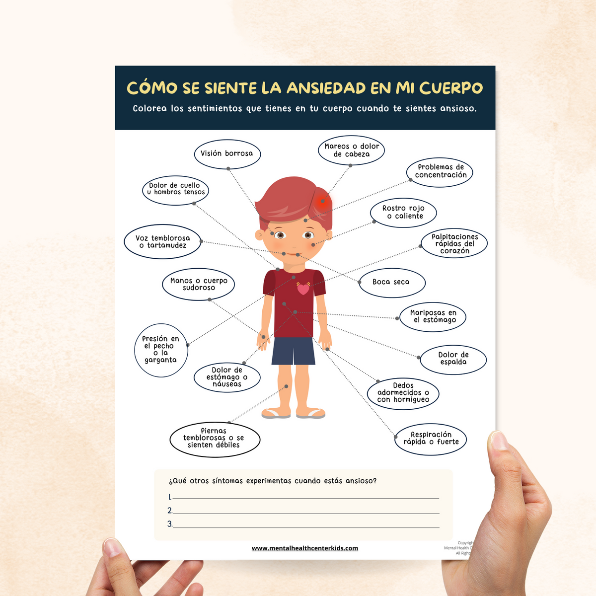 How Anxiety Feels In My Body Worksheet (Spanish Version) – Mental ...
