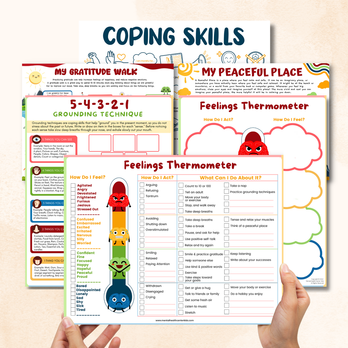 Feelings Thermometer Worksheets – Mental Health Center Kids