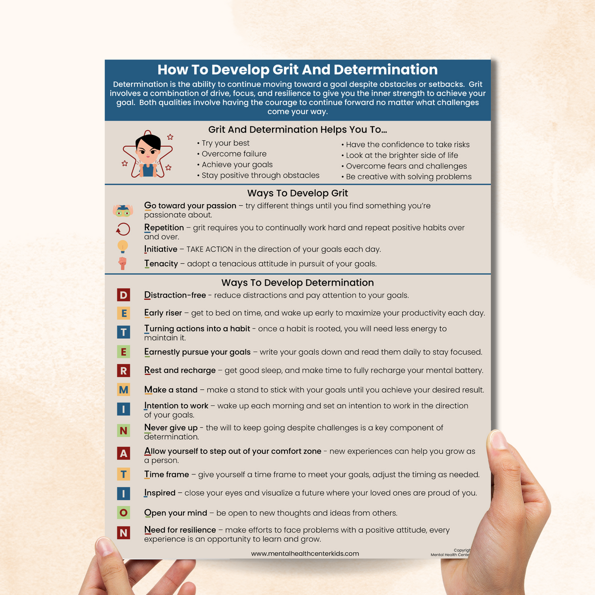 How to Develop Grit and Determination – Mental Health Center Kids