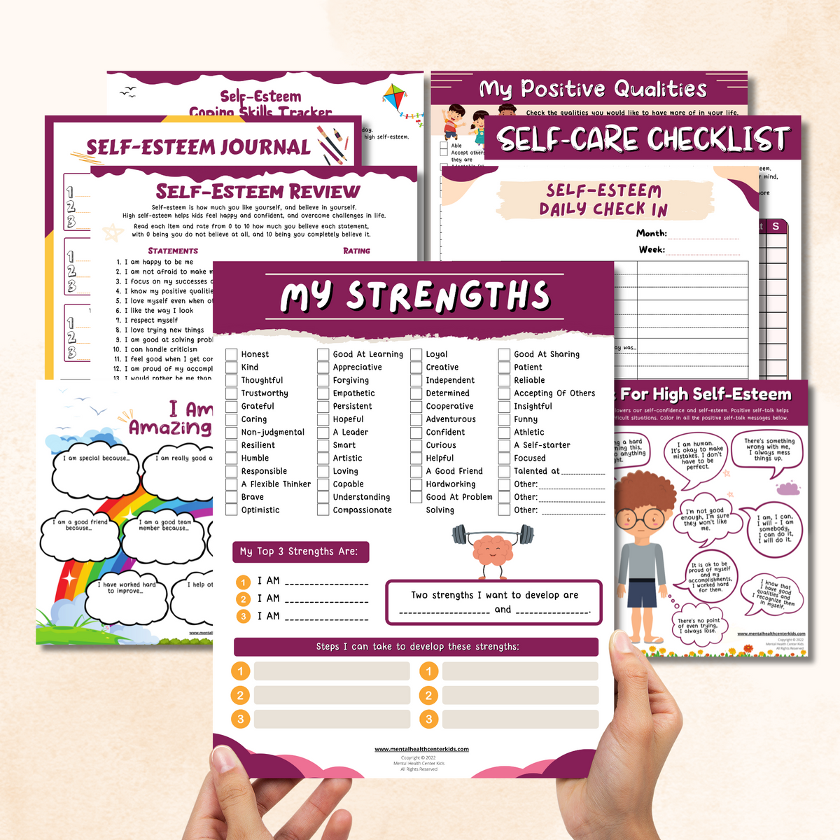 Self-Esteem Worksheet for Kids and Teens – Mental Health Center Kids