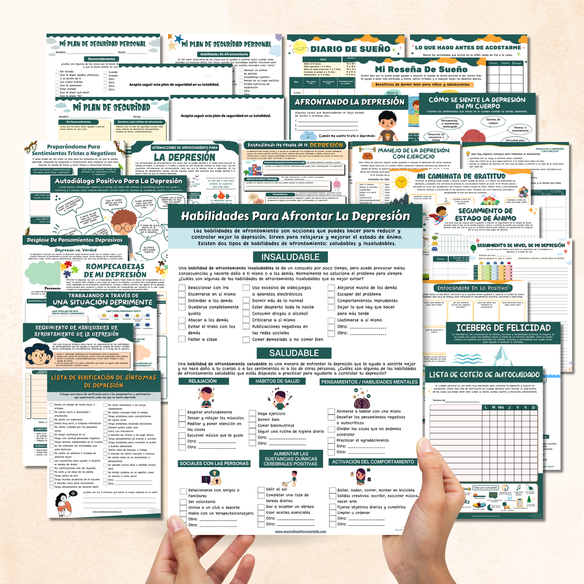 Depression Worksheets Bundle For Kids (Spanish Version) – Mental Health ...