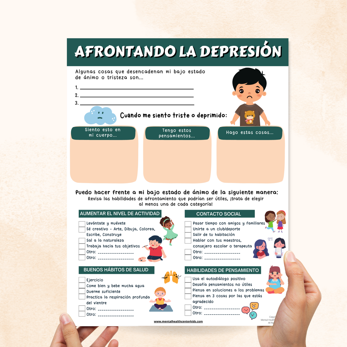 Coping With Depression Worksheet (Spanish Version) – Mental Health ...