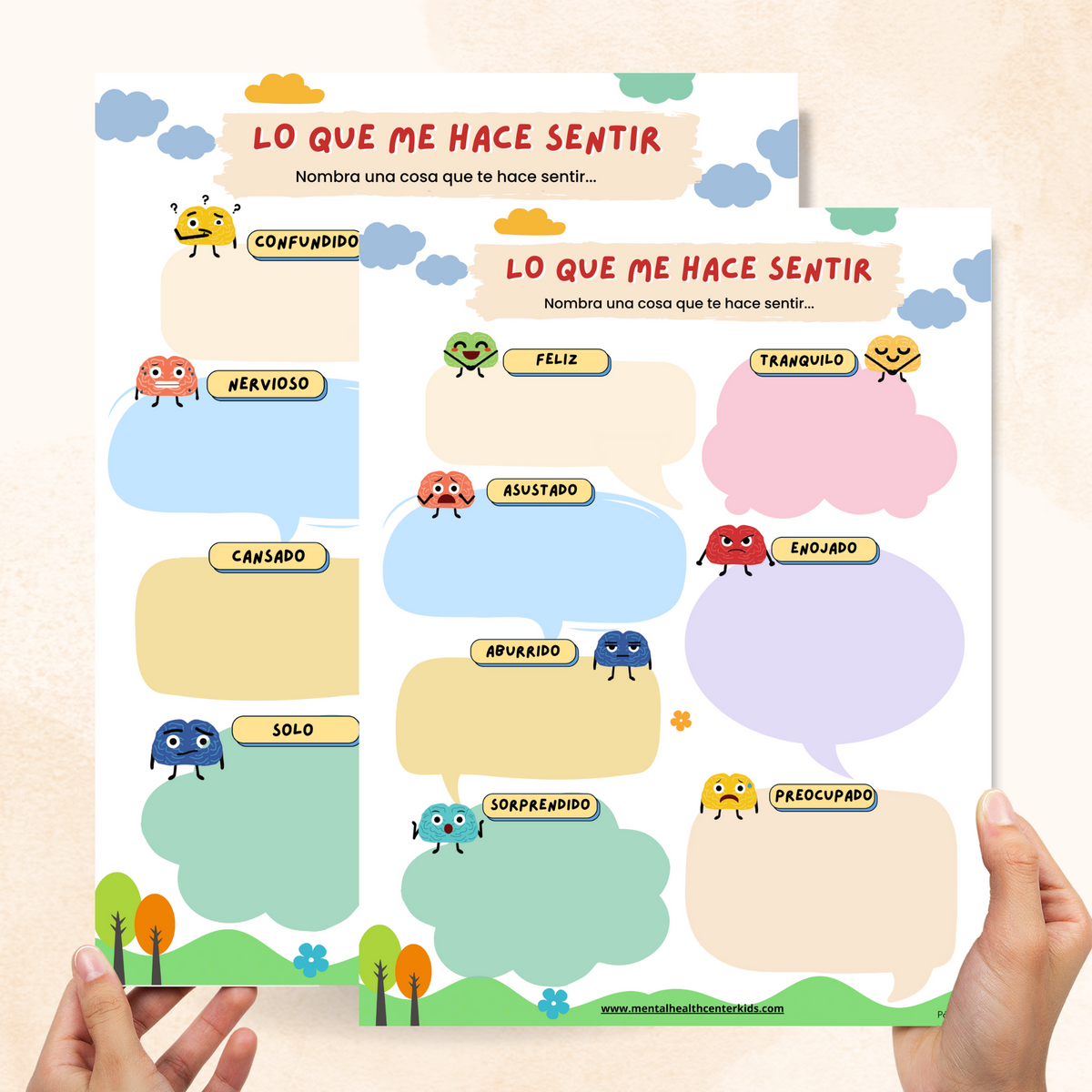 What Makes Me Feel Worksheet (Spanish Version) – Mental Health Center Kids