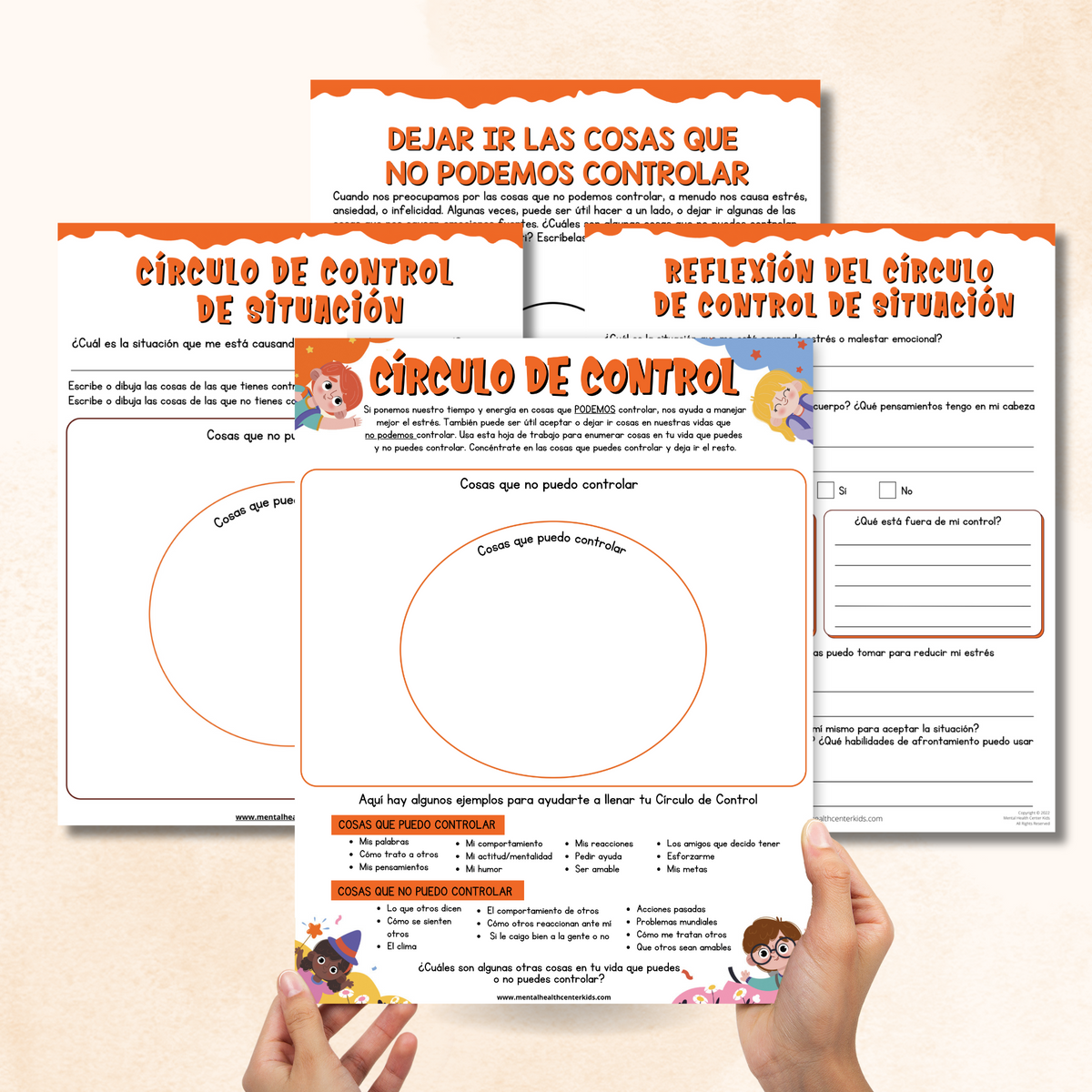 Circle Of Control Worksheets (Spanish Version) – Mental Health Center Kids