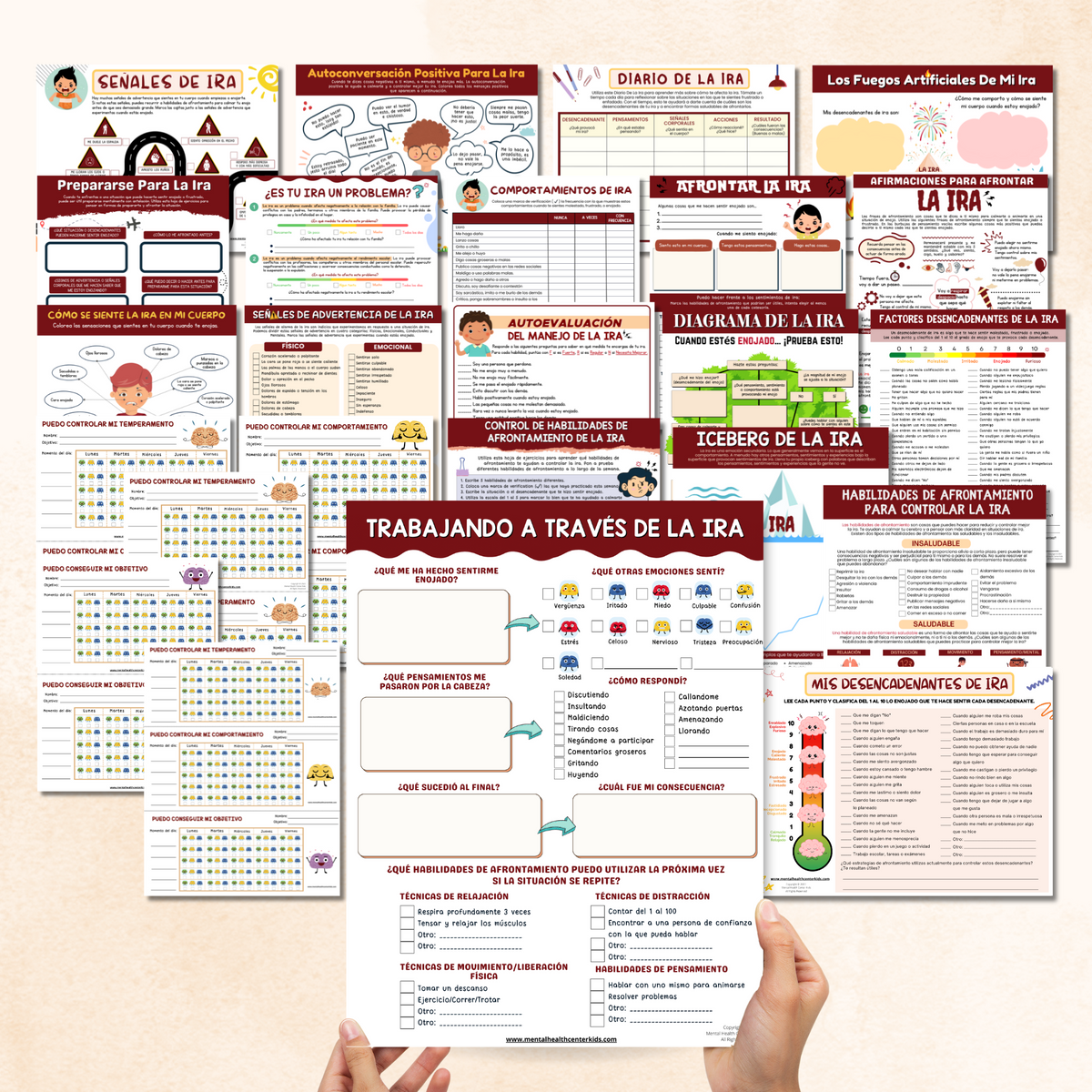 Anger Management Worksheets Bundle For Kids (Spanish Version) – Mental ...