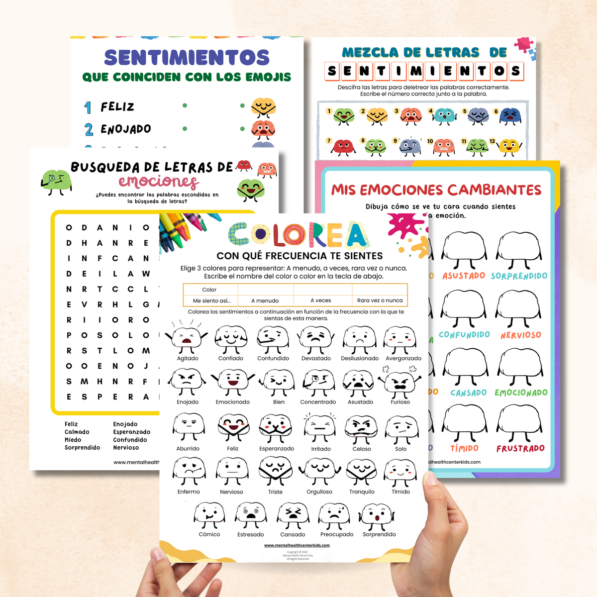 Feelings Activity Pack Worksheets (Spanish Version) – Mental Health ...