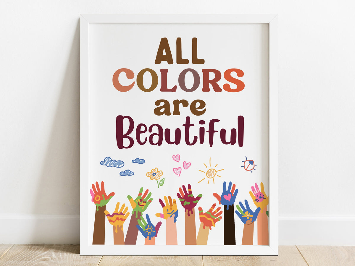 All Colors Are Beautiful Diversity Poster – Mental Health Center Kids