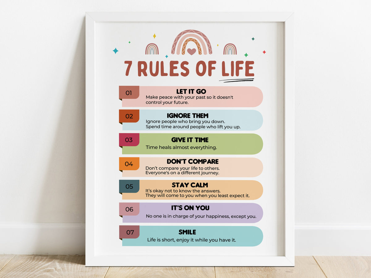 7 Rules Of Life Poster – Mental Health Center Kids