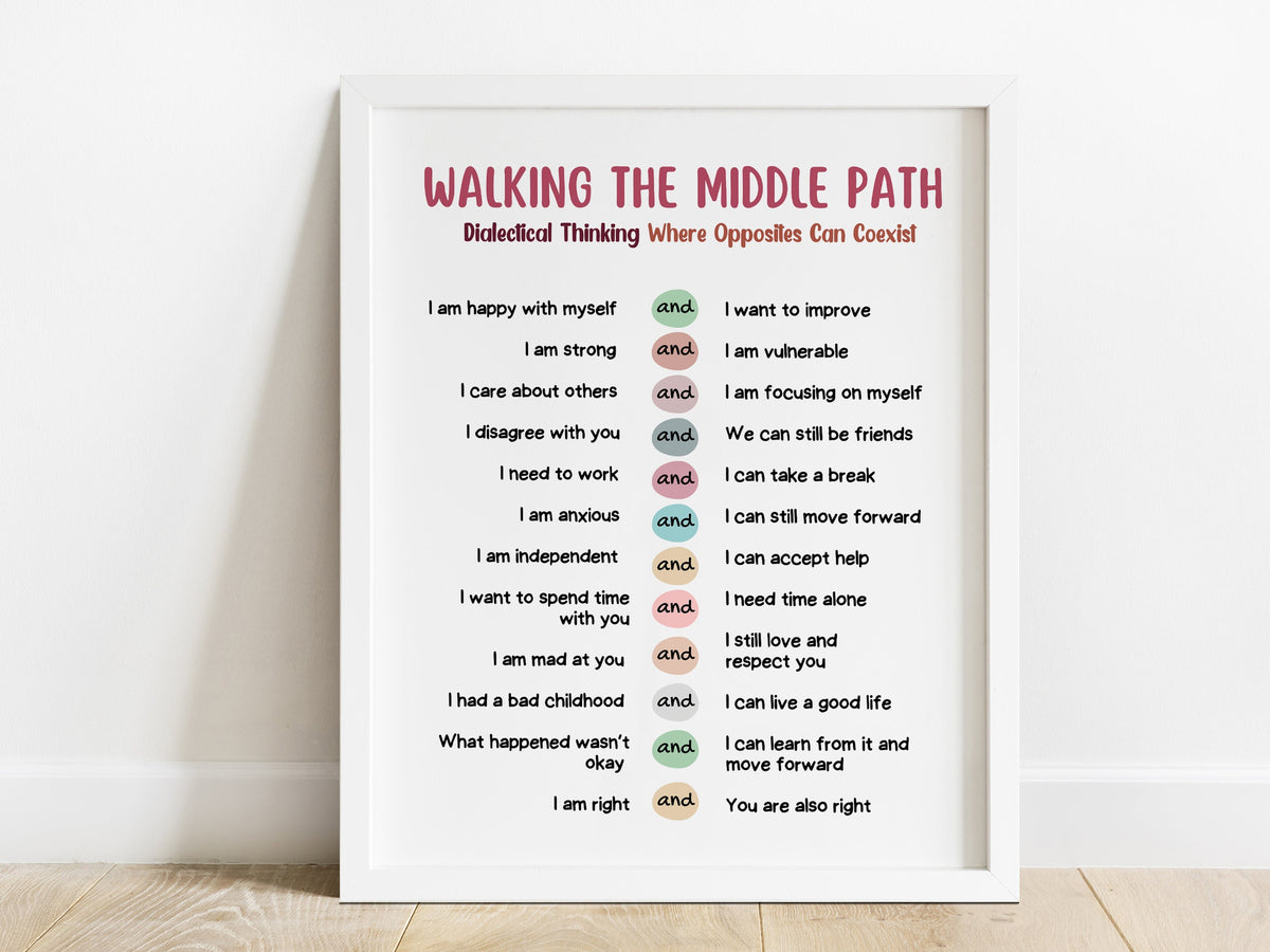 Walking The Middle Path DBT Poster – Mental Health Center Kids