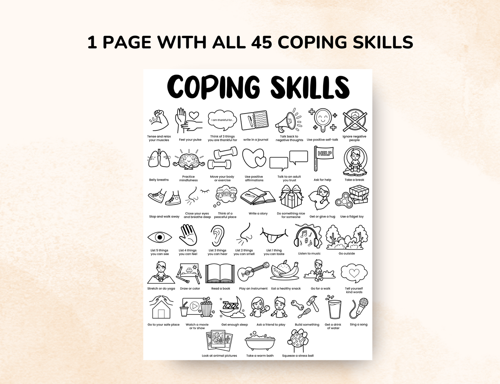 Thanksgiving Color By Coping Skills Coloring Pages – Mental Health ...