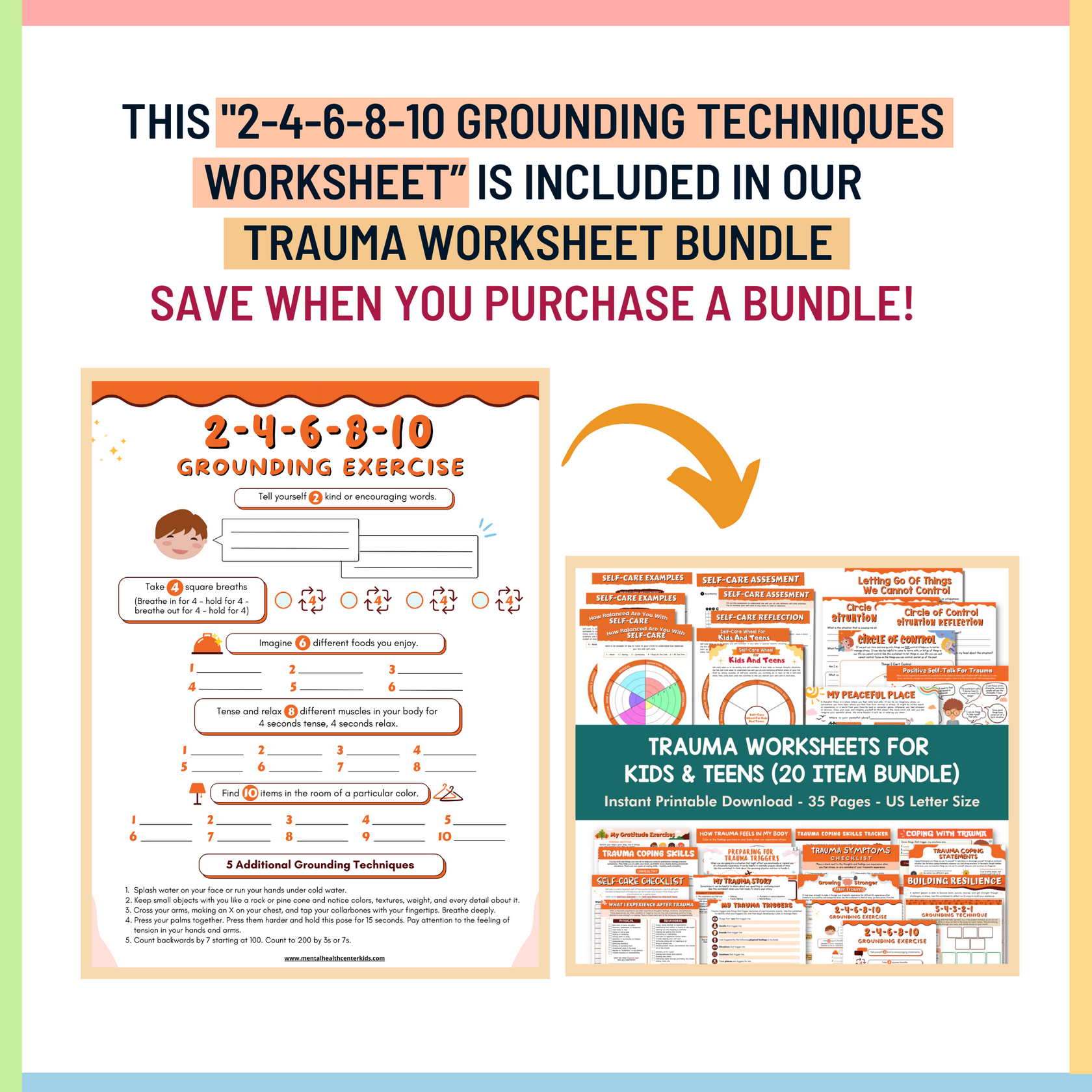 2-4-6-8-10 Grounding Exercises (PDF) – Mental Health Center Kids