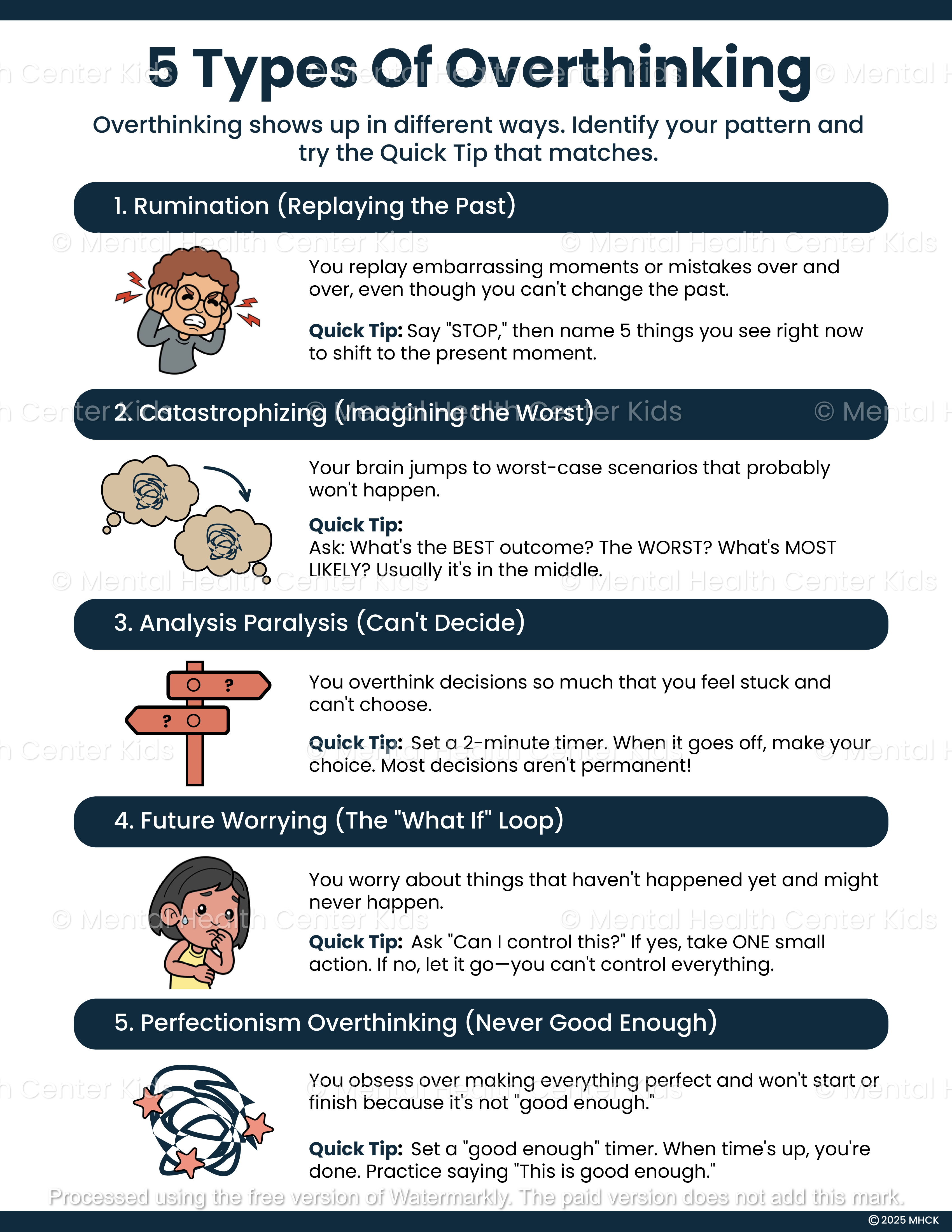 5 Types Of Overthinking – Mental Health Center Kids