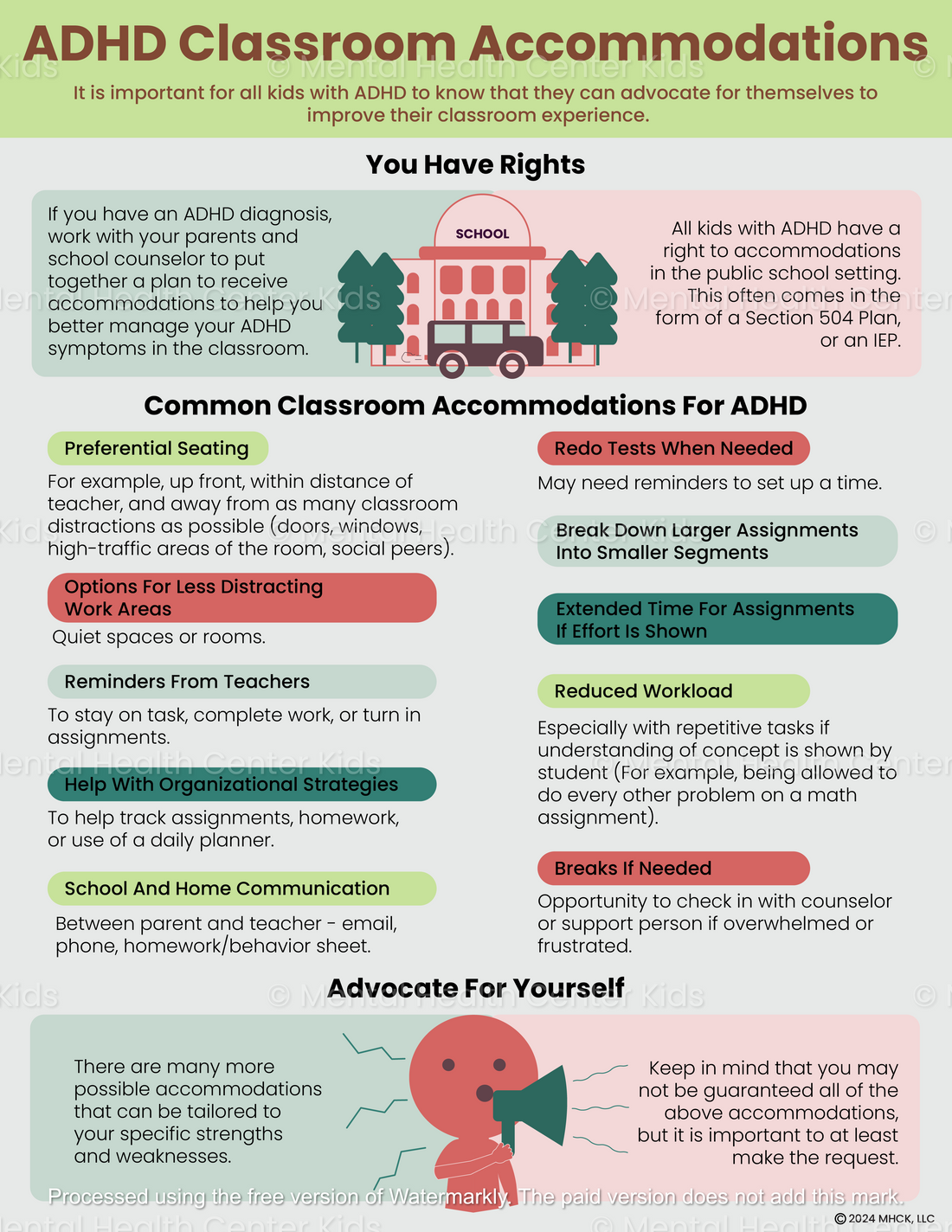 ADHD Classroom Accommodations – Mental Health Center Kids