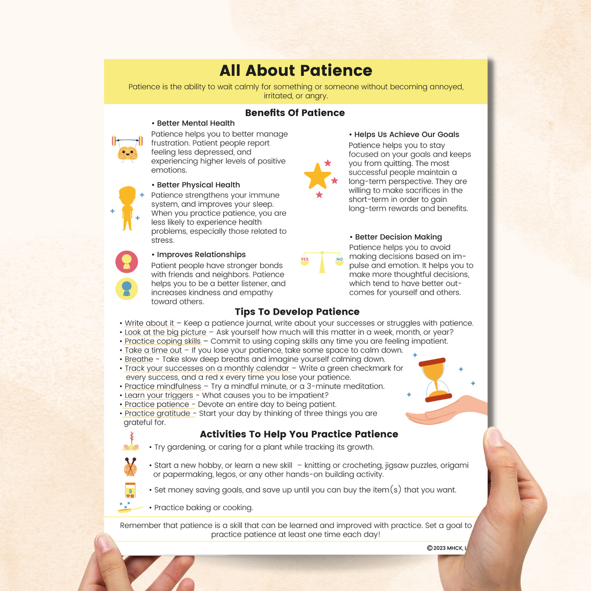 Being Patient Worksheets