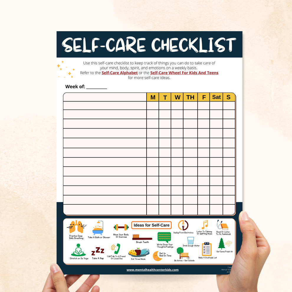 Anxiety Self-Care Checklist – Mental Health Center Kids