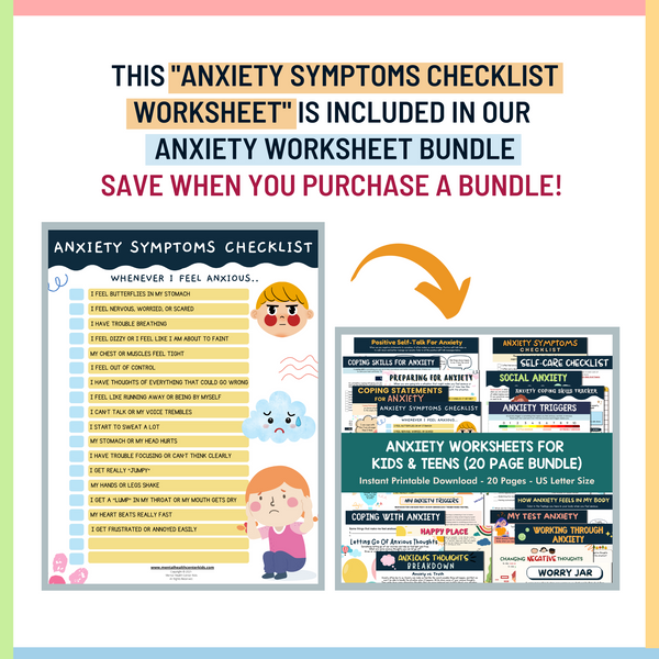 Anxiety in Children Symptoms Checklist – Mental Health Center Kids