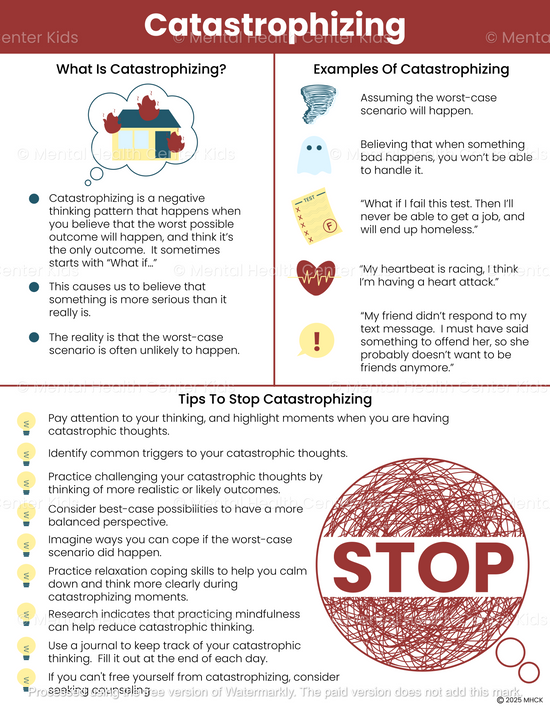 Catastrophizing Cognitive Distortion (PDF) – Mental Health Center Kids