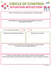 Circle Of Control Situation Worksheets (2 Pages) – Mental Health Center ...