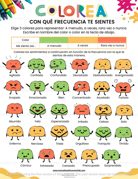Feelings Activity Pack Worksheets (Spanish Version) – Mental Health ...