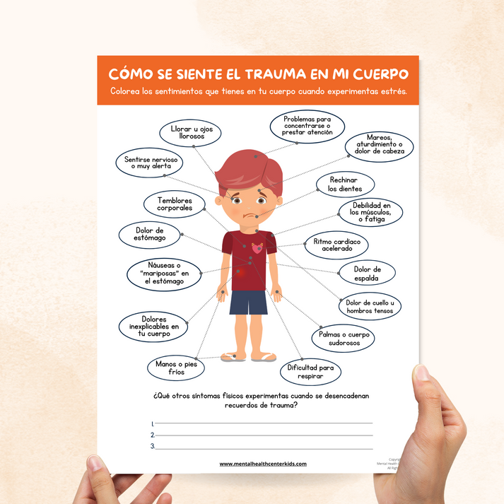 How Trauma Feels In My Body Worksheet (Spanish Version) – Mental Health ...