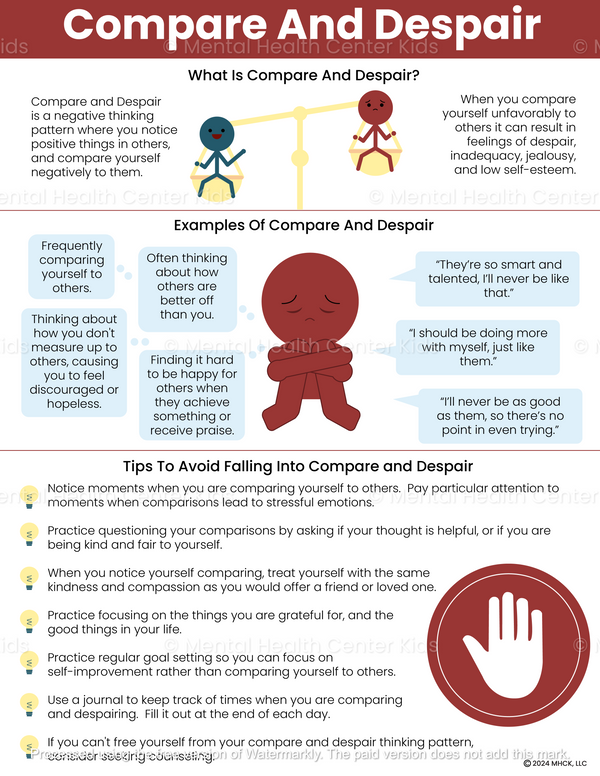 Compare And Despair CBT Handout – Mental Health Center Kids