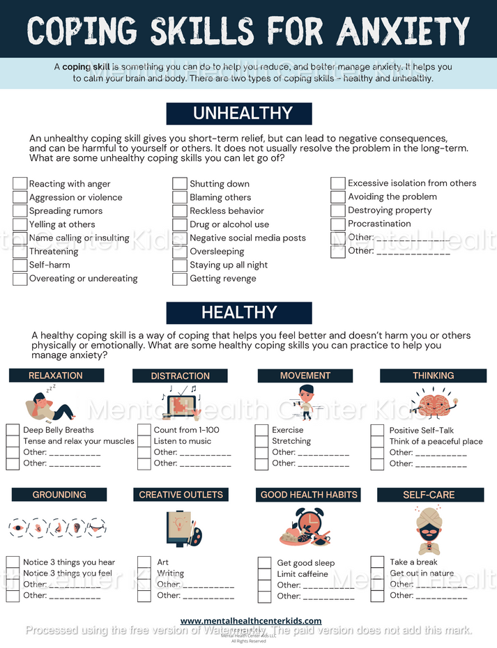 Coping Skills for Anxiety – Mental Health Center Kids