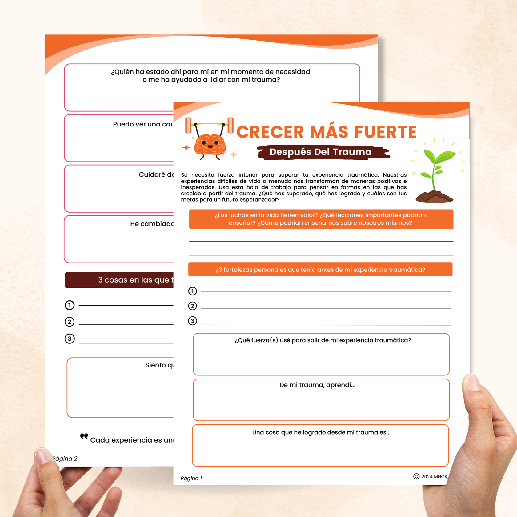 Growing Stronger After Trauma Worksheets (Spanish Version) – Mental ...