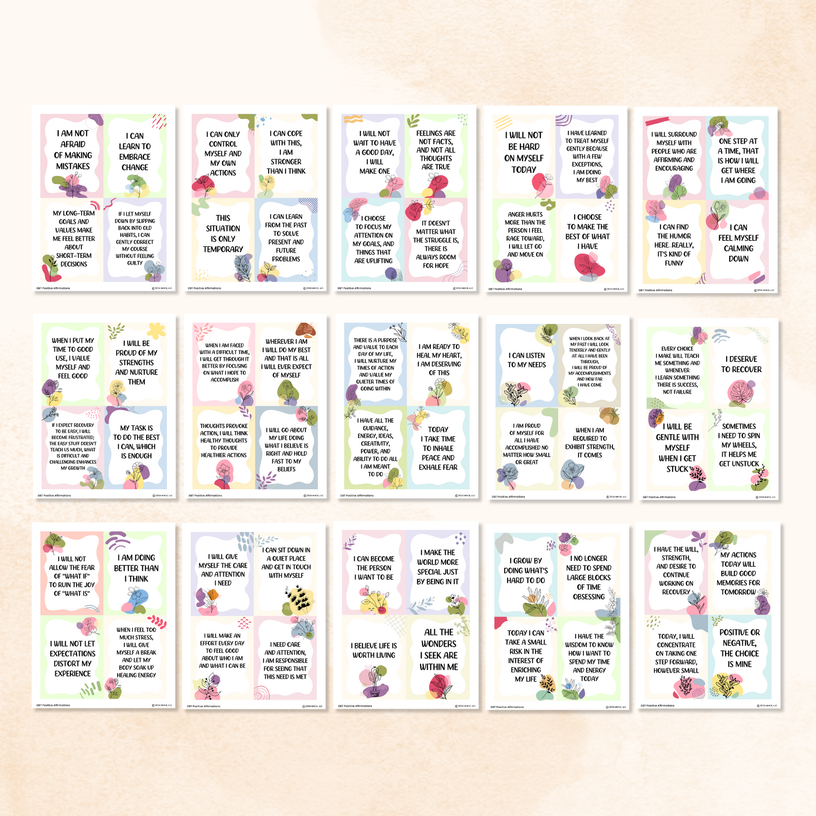 DBT Positive Affirmation Cards – Mental Health Center Kids