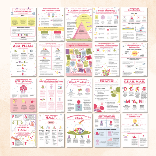 DBT Handouts Bundle (70 Pages) – Mental Health Center Kids