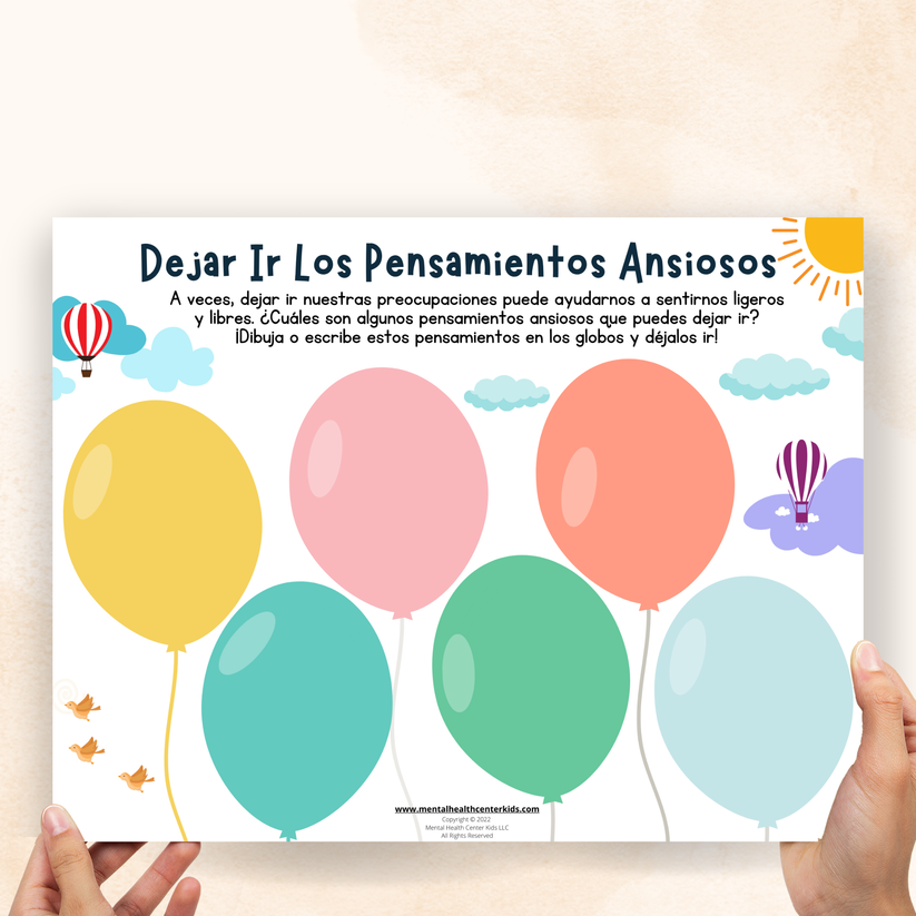 Letting Go Of Anxious Thoughts Worksheet (Spanish Version) – Mental ...