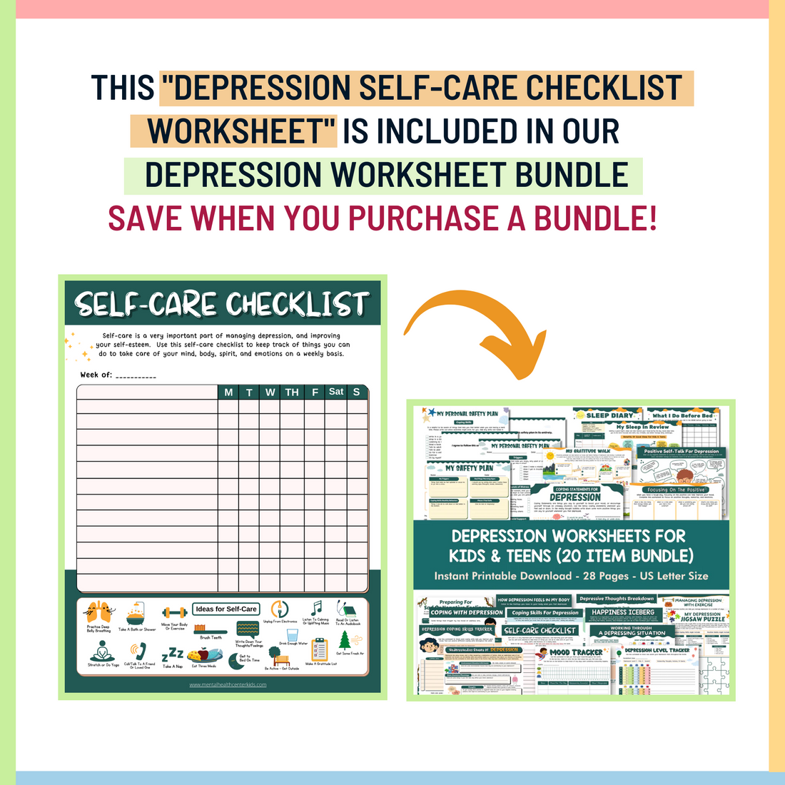 Depression Self-Care Checklist – Mental Health Center Kids