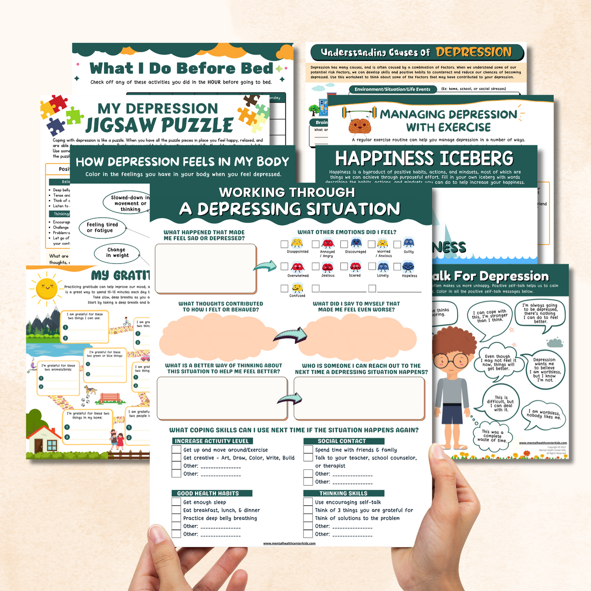 Depression Worksheets for Kids and Teens – Mental Health Center Kids