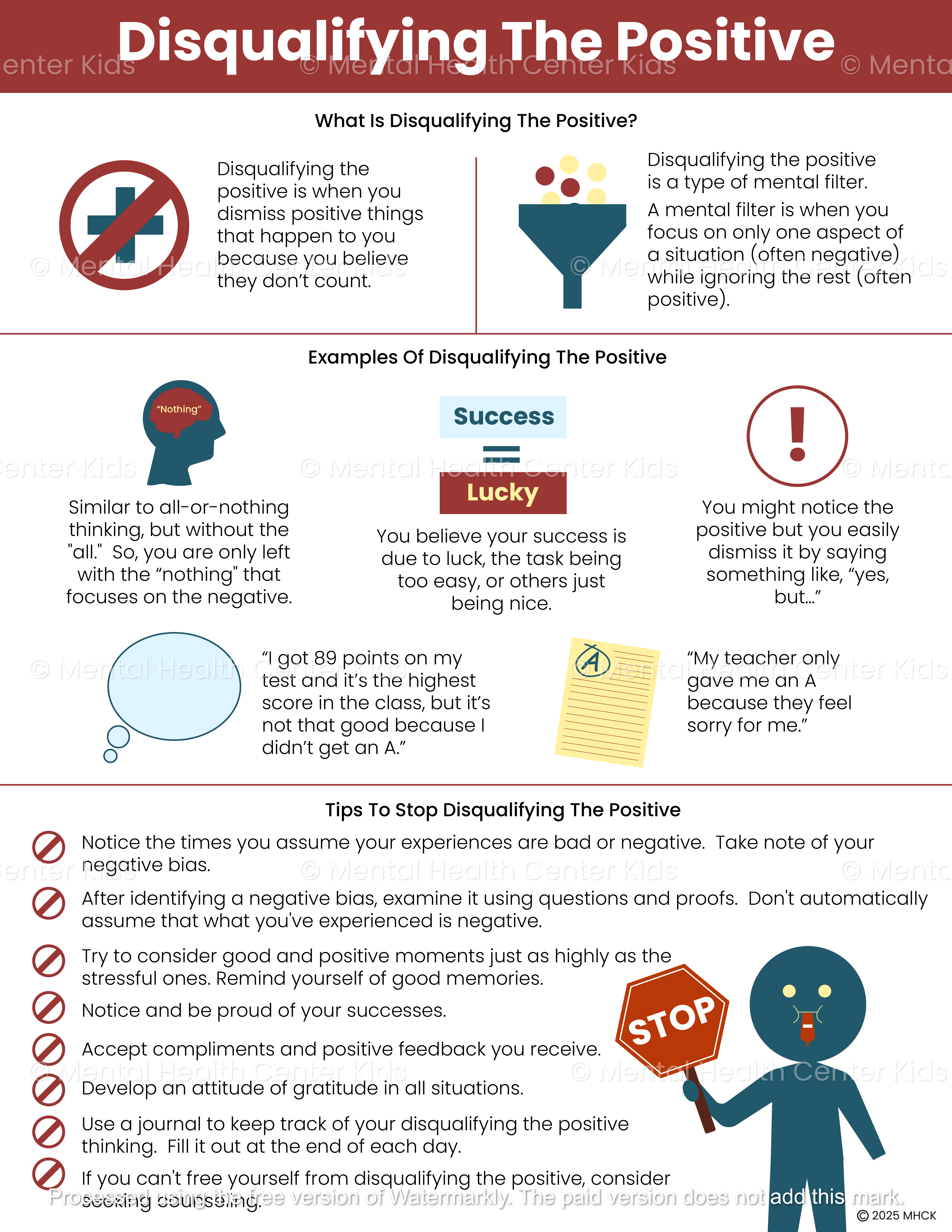 Disqualifying The Positive CBT Handout – Mental Health Center Kids