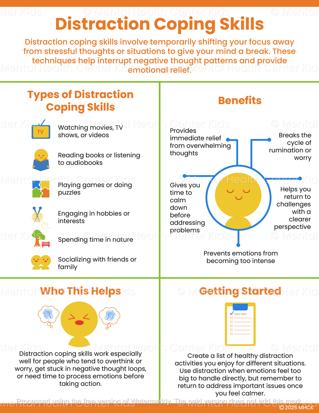 Distraction Coping Skills (PDF) – Mental Health Center Kids