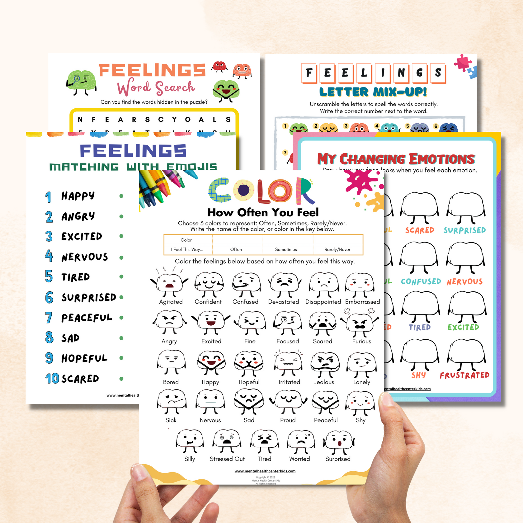 Feelings Activity Worksheets – Mental Health Center Kids