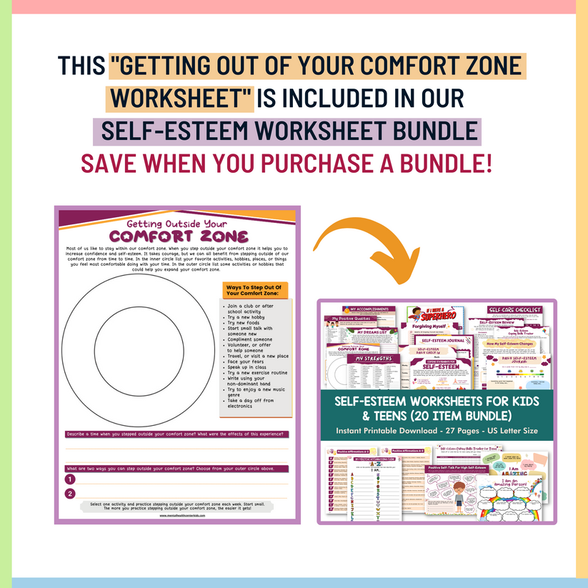 Comfort Zone Worksheet – Mental Health Center Kids