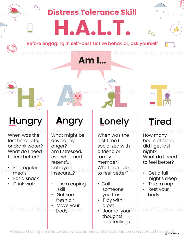 DBT HALT Handout (PDF) – Mental Health Center Kids