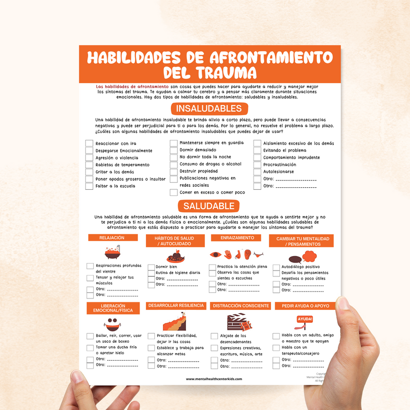 Trauma Coping Skills Worksheet (Spanish Version) – Mental Health Center ...