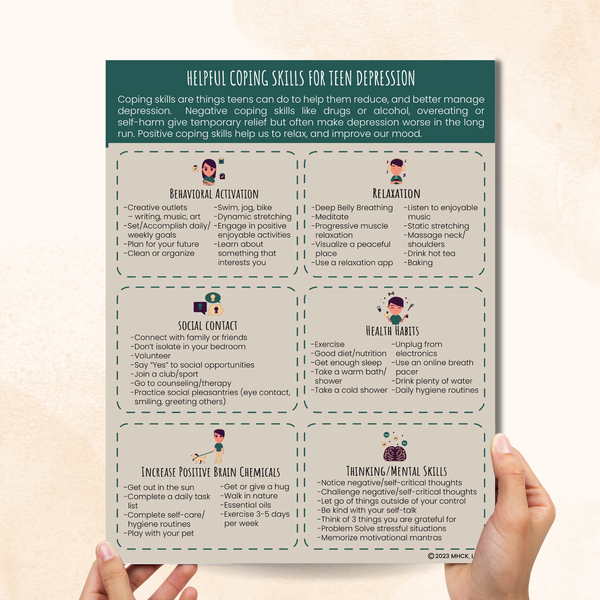Coping Skills for Depression (PDF) – Mental Health Center Kids