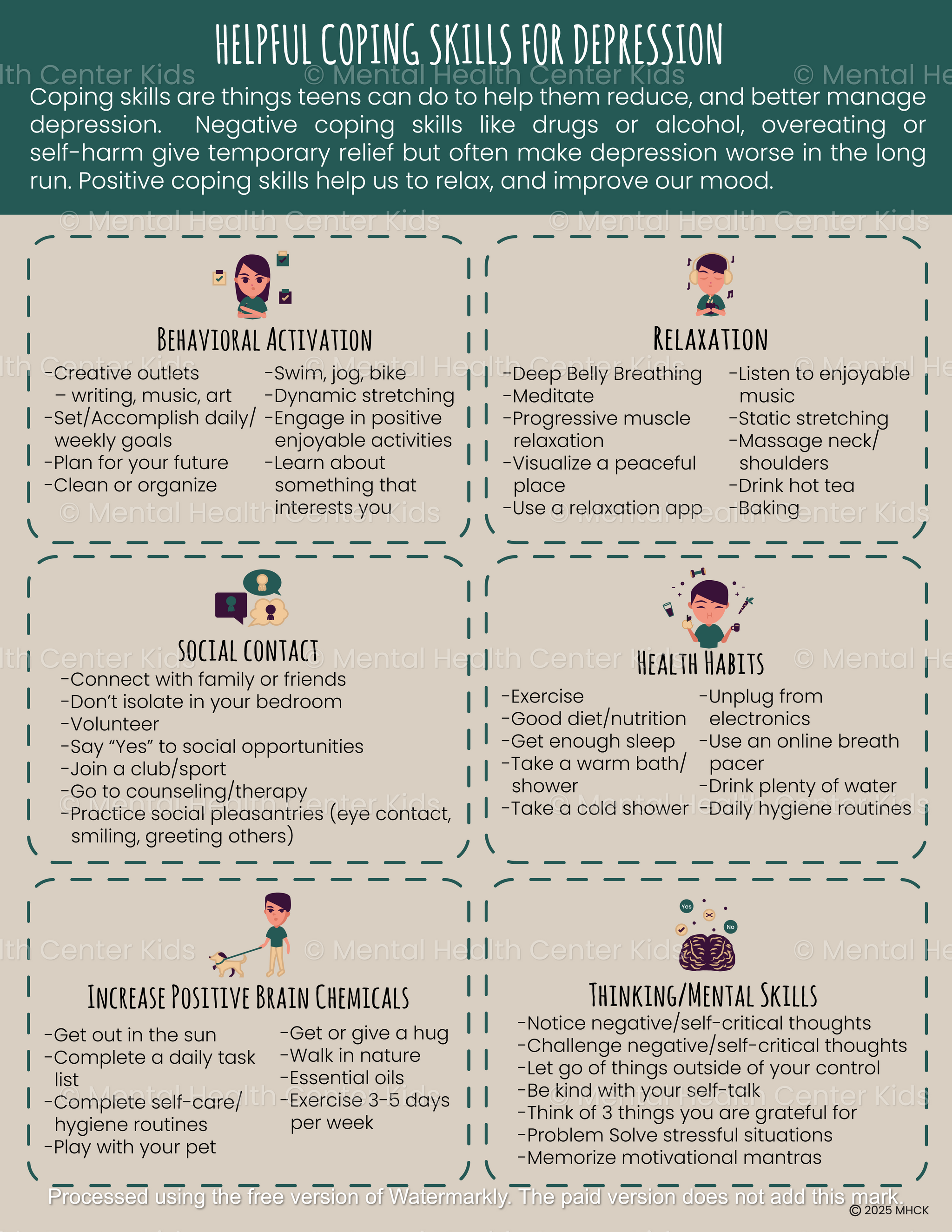 Depression Coping Skills (PDF) – Mental Health Center Kids