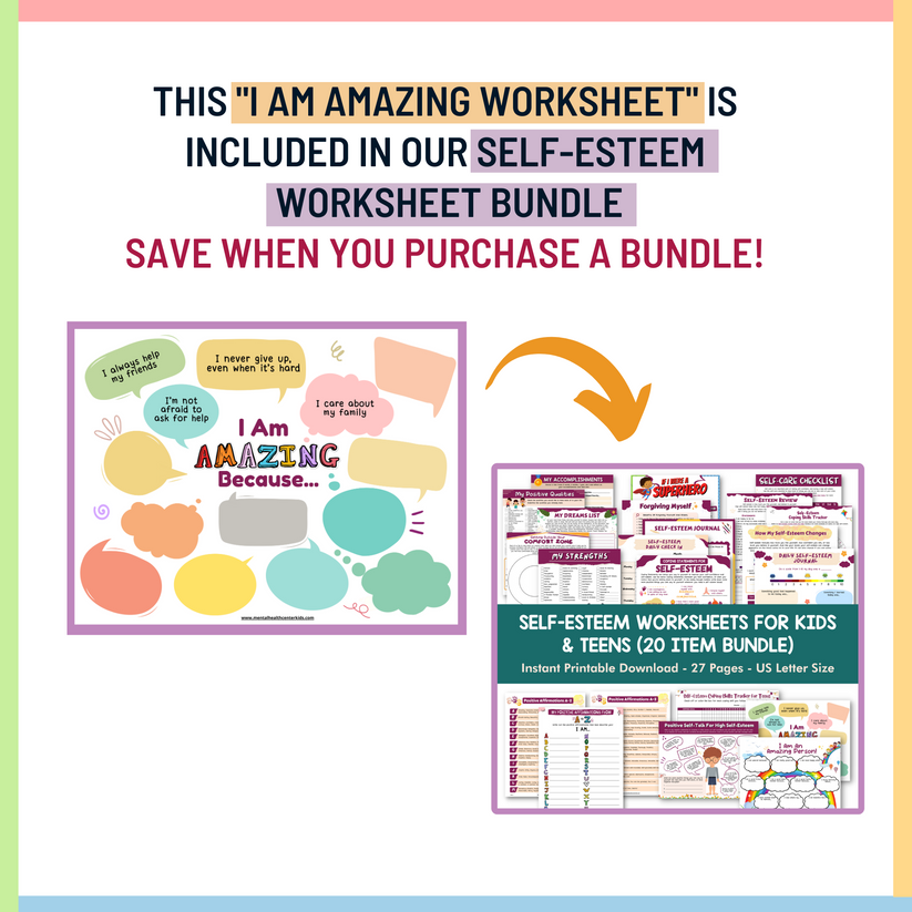 I Am Amazing Worksheet – Mental Health Center Kids