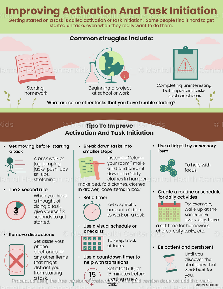 ADHD Improving Activation And Task Initiation – Mental Health Center Kids