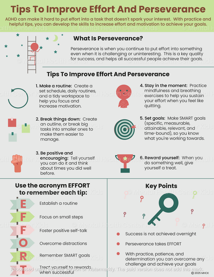 ADHD Tips To Improve Effort And Perseverance – Mental Health Center Kids