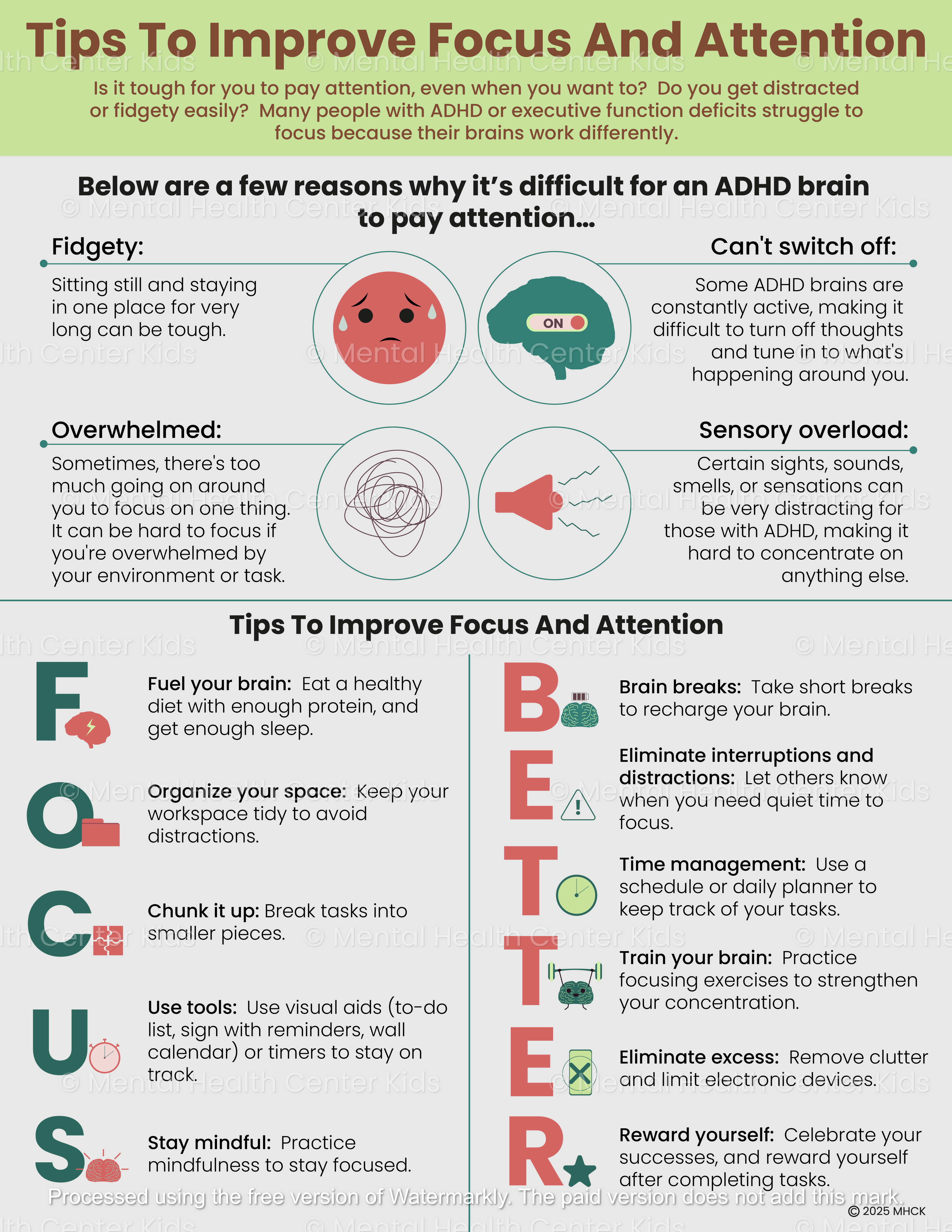 ADHD Tips To Improve Focus And Attention – Mental Health Center Kids