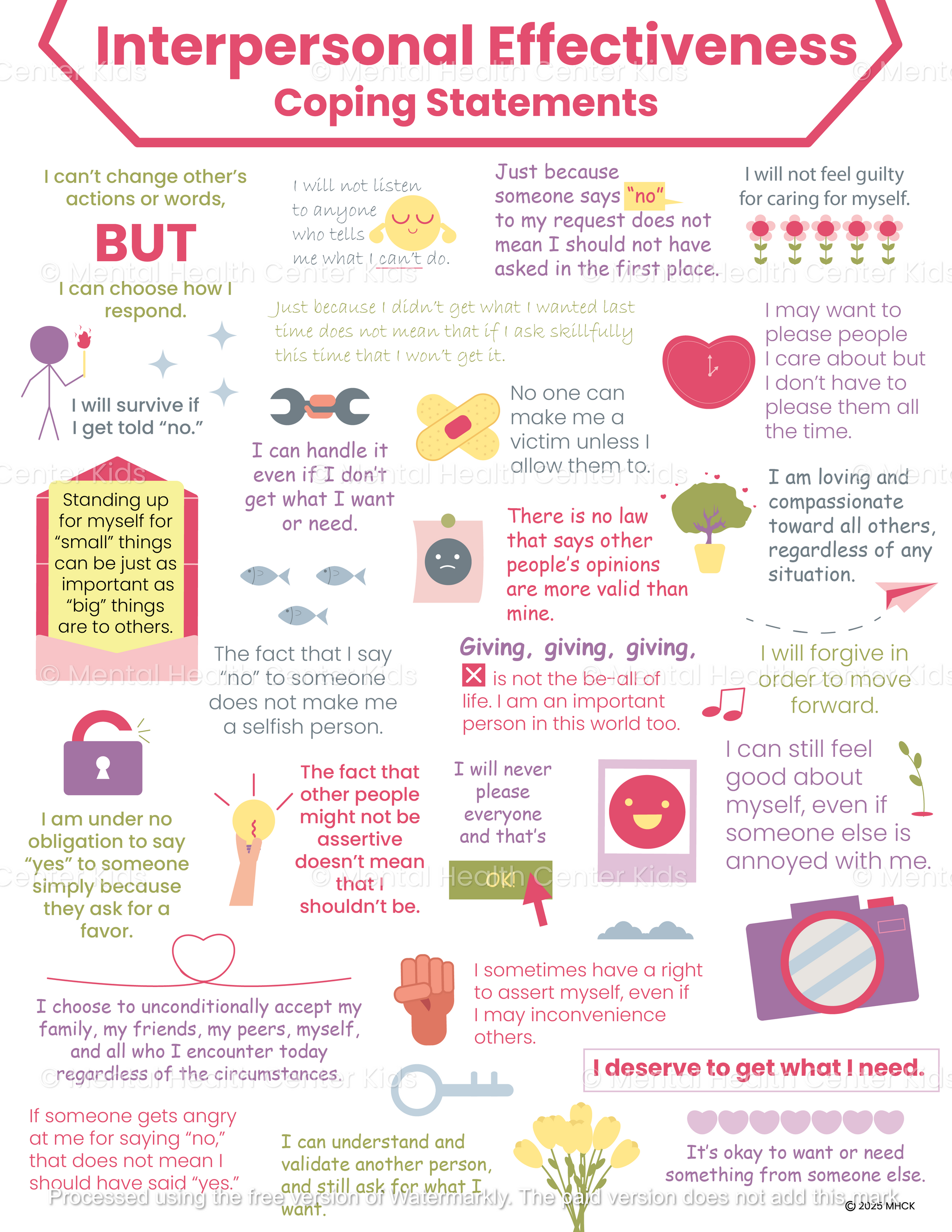 DBT Interpersonal Effectiveness Coping Statements – Mental Health ...