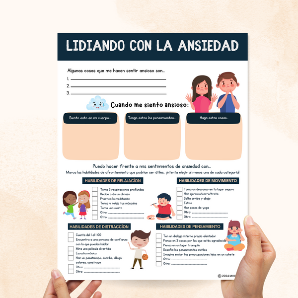 Coping With Anxiety Worksheet (Spanish Version) – Mental Health Center Kids