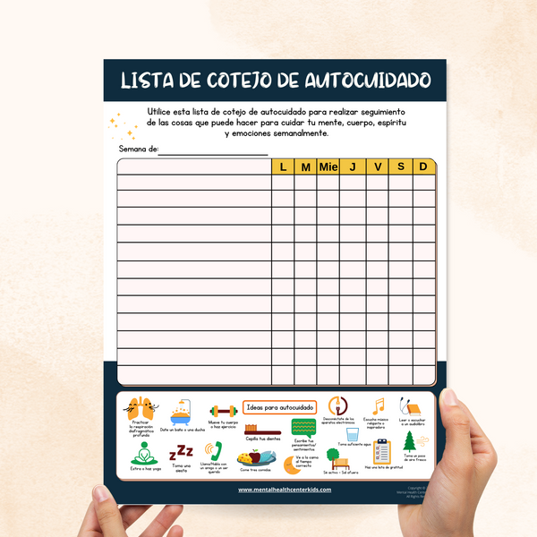 Anxiety Self-Care Checklist Worksheet (Spanish Version) – Mental Health ...