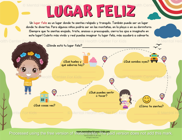 Happy Place Visualization Worksheet (Spanish Version) – Mental Health ...