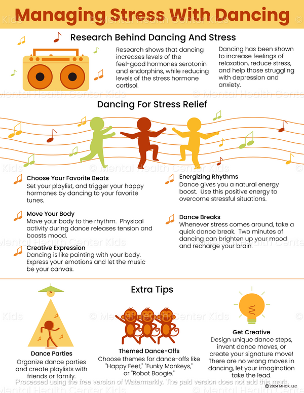 Managing Stress With Dancing Handout – Mental Health Center Kids