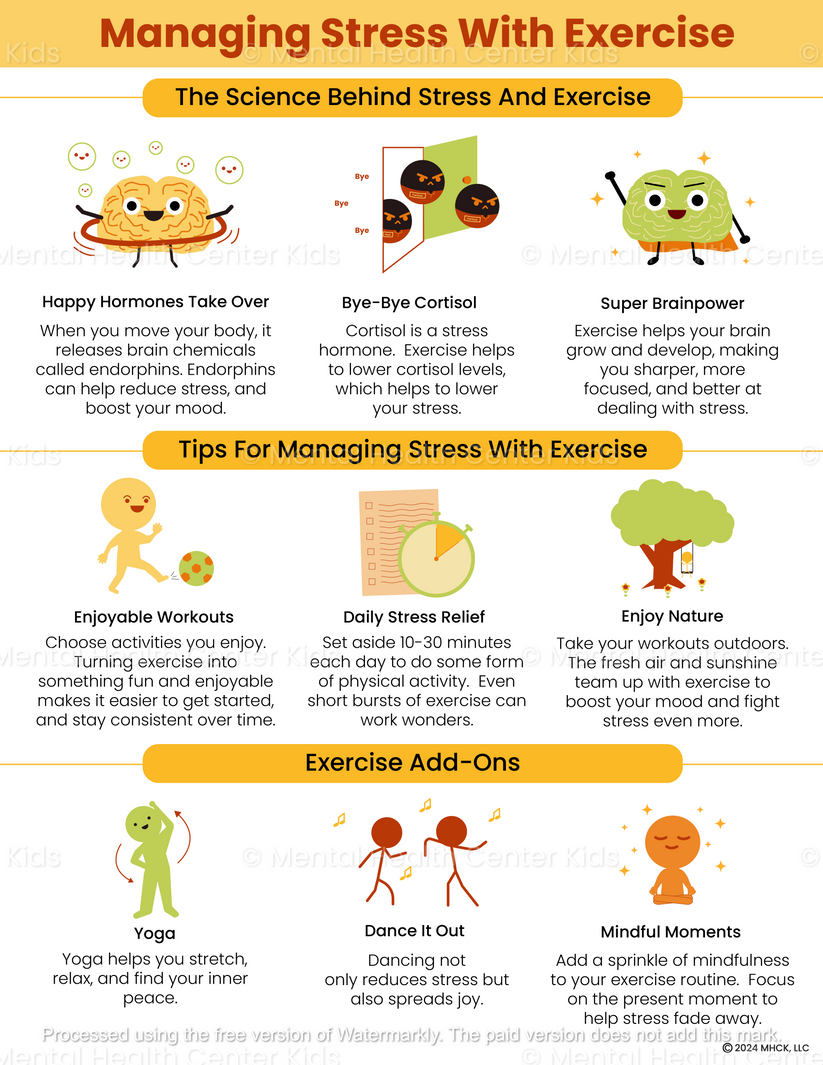 Managing Stress With Exercise Handout – Mental Health Center Kids